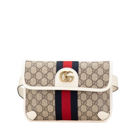 Gucci | Bags | Gucci Gg Supreme Bag Beige White Waist Leather Sherry ...